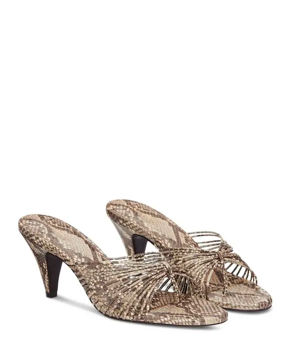 REFORMATION Woodlyn Strappy Sandals - Tan Snake
