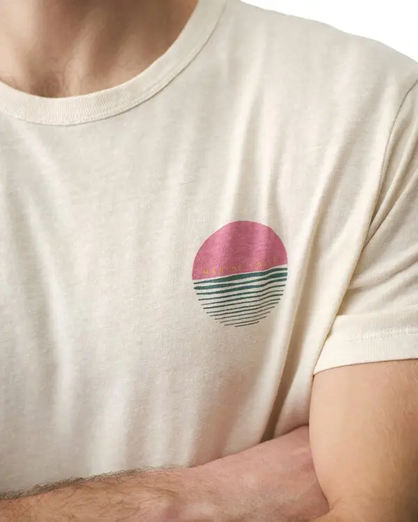 Marine Layer Ocean Sunset Hemp Cotton T-shirt - Whitecap