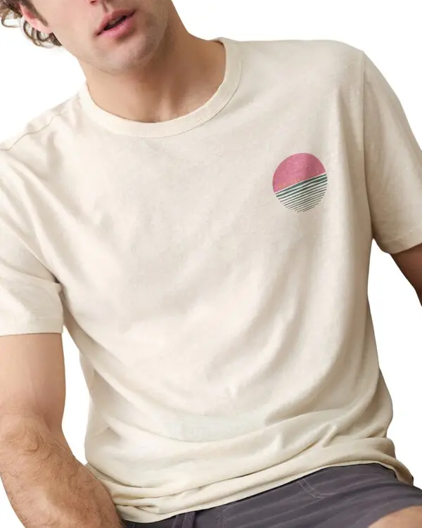 Marine Layer Ocean Sunset Hemp Cotton T-shirt - Whitecap