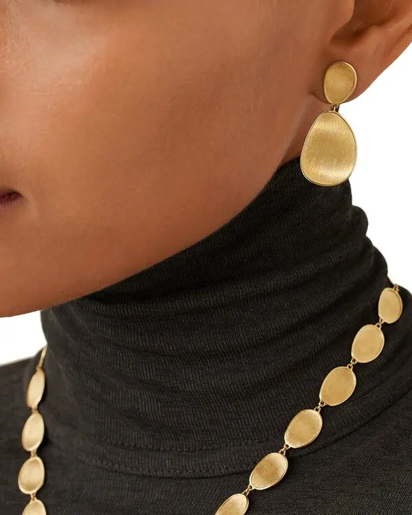 Marco Bicego 18k Yellow Lunaria Double Drop Earrings - Gold