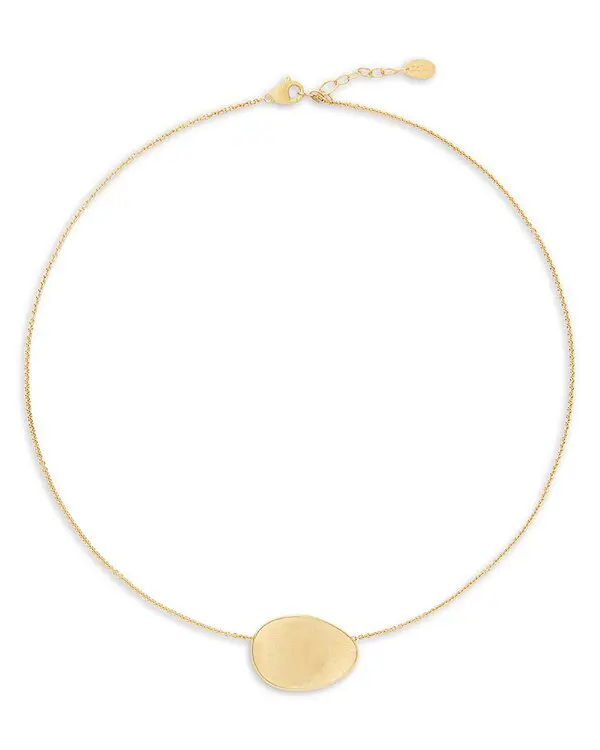 Marco Bicego 18k Yellow Diamond And Textured Link Chain Necklace - Gold