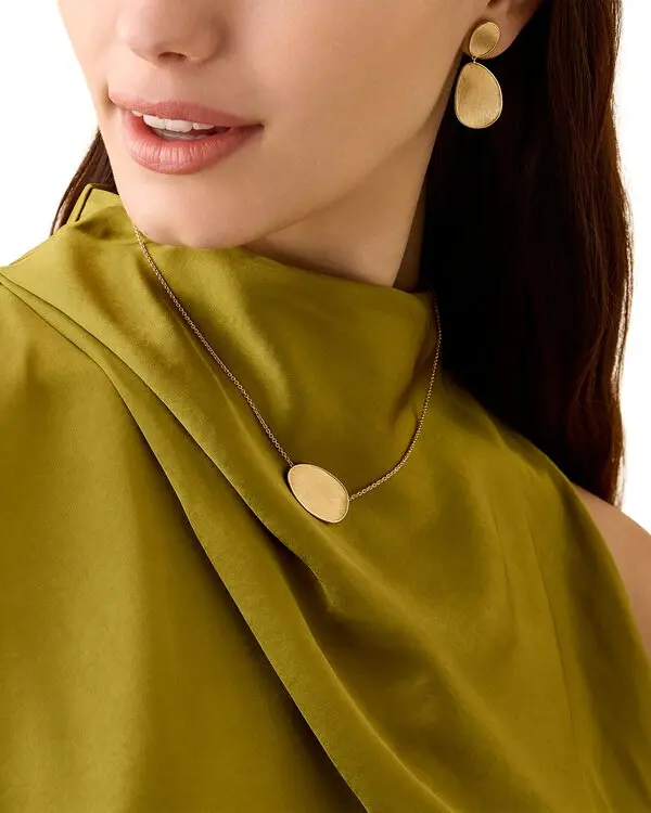 Marco Bicego 18k Yellow Diamond And Textured Link Chain Necklace