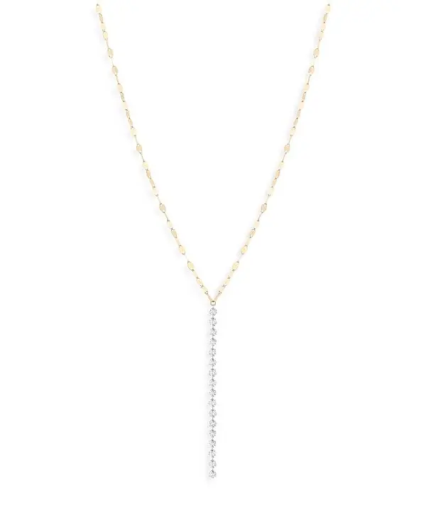 Lana Jewelry 14k White & Yellow Diamond Linear Lariat Necklace - Gold