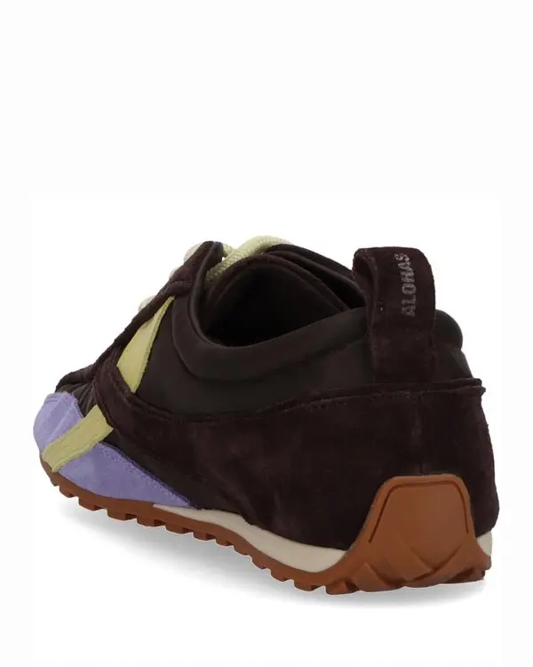 ALOHAS Tb.304 Nylon And Leather Sneakers - Brown Stone