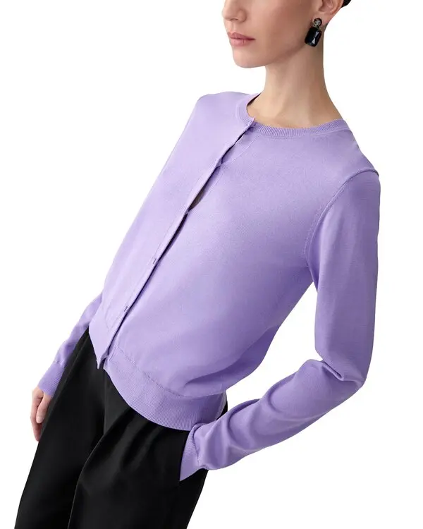 Carolina Herrera Button Front Cardigan - Violeta