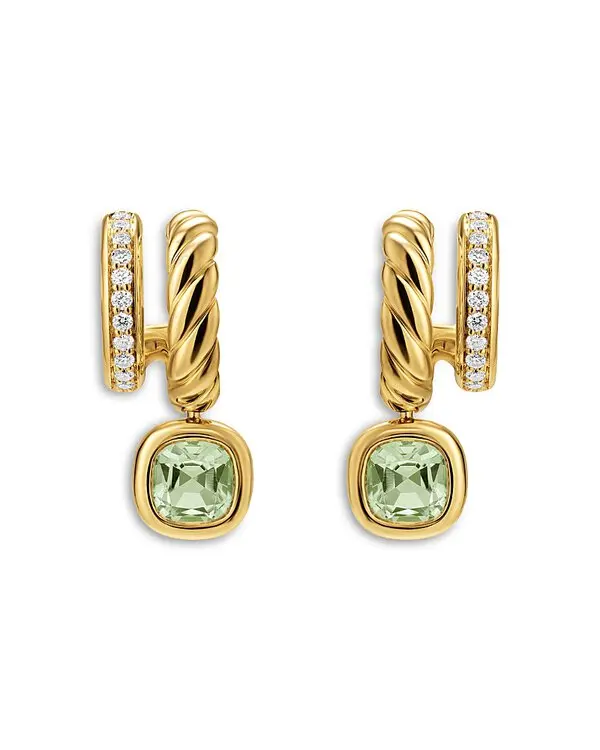 David Yurman Dy Mercer Color Drop Earrings - Green/gold