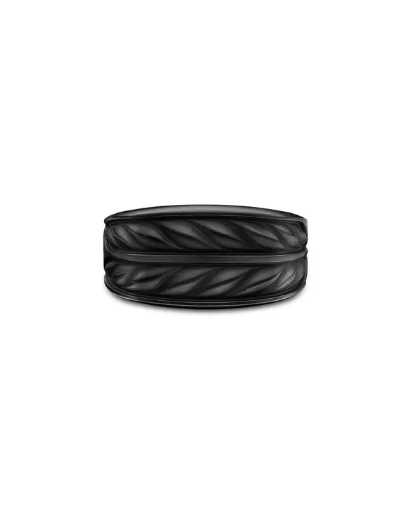 David Yurman Chevron Three Sided Signet Ring - Black