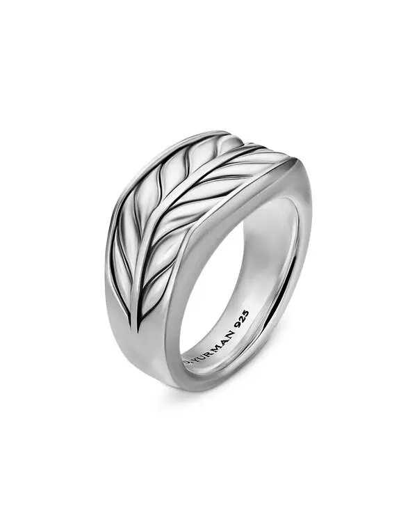 David Yurman Chevron Signet Ring - Silver