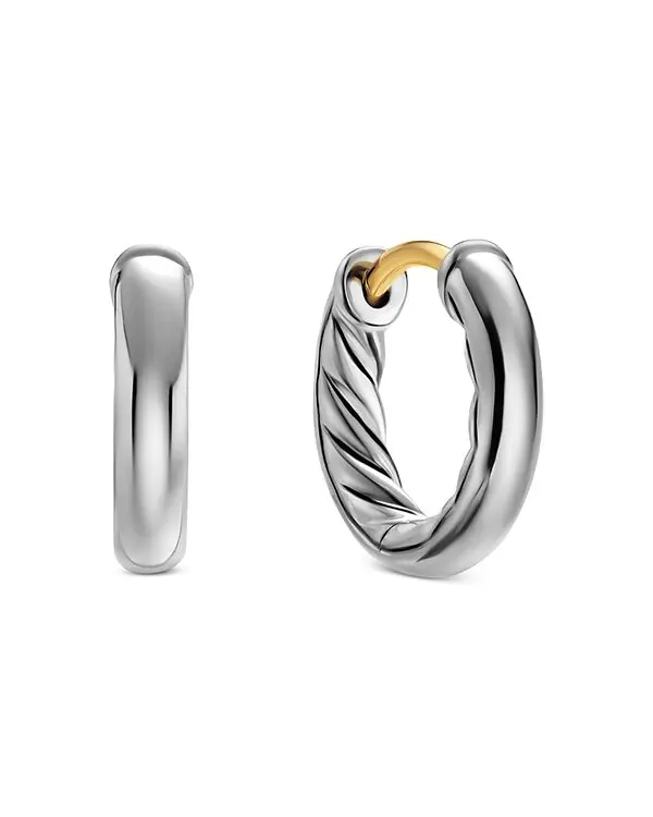 David Yurman Dy Mercer Huggie Hoop Earrings - Silver