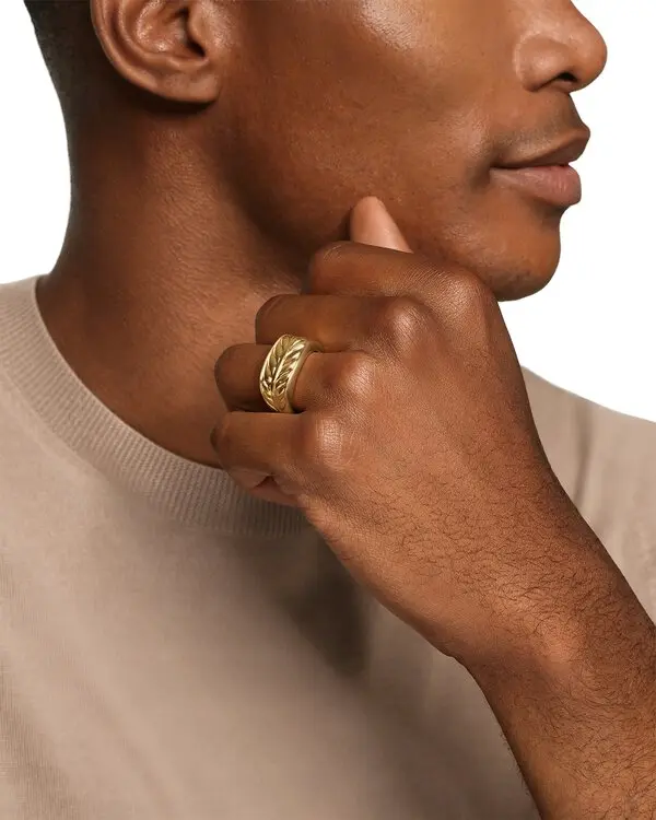 David Yurman Chevron Signet Ring - Gold