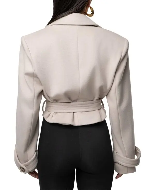 JLUXLABEL Belted Crop Jacket - Beige