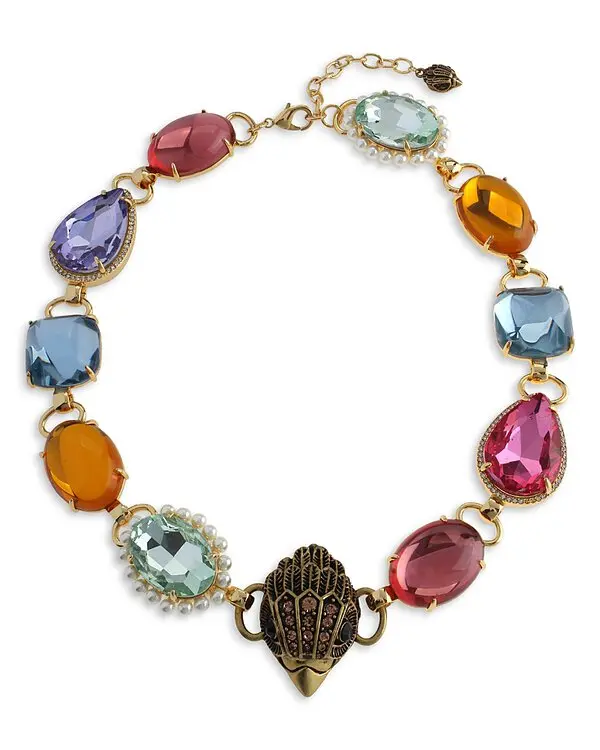 Kurt Geiger Candy Gemstone Signature Eagle Collar Necklace - Multi
