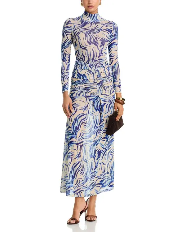 NIGHTCAP Lace Drop Waist Maxi Dress - Zebra Blue