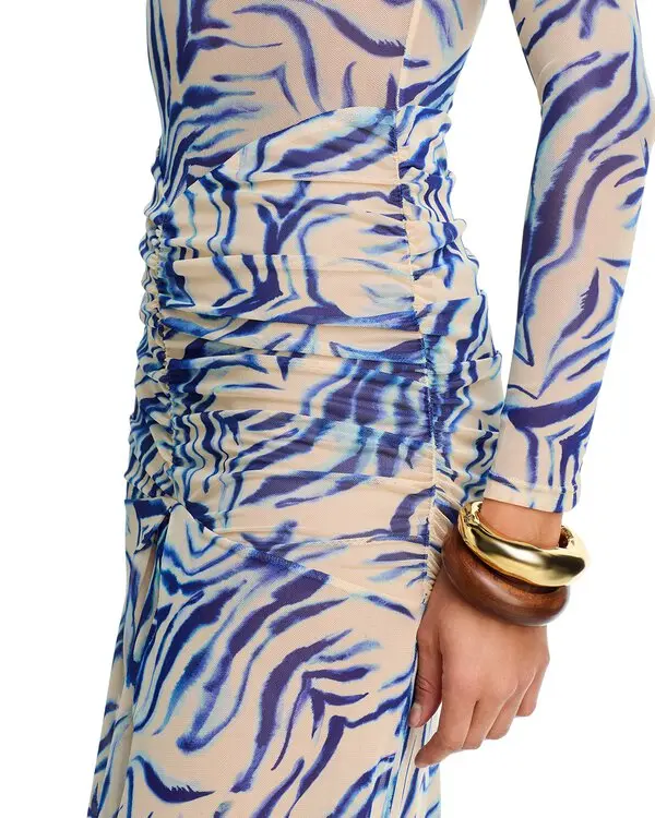 NIGHTCAP Lace Drop Waist Maxi Dress - Zebra Blue