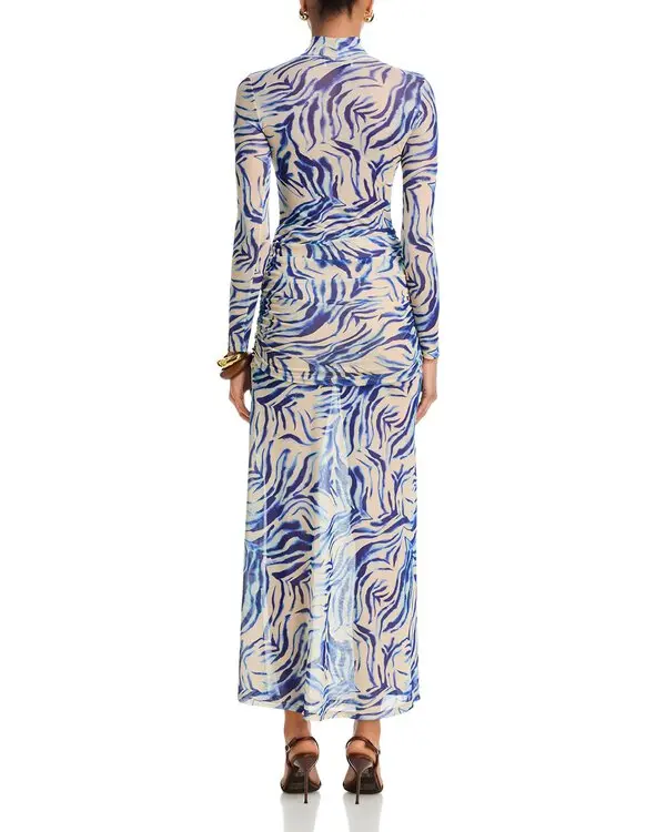 NIGHTCAP Lace Drop Waist Maxi Dress - Zebra Blue