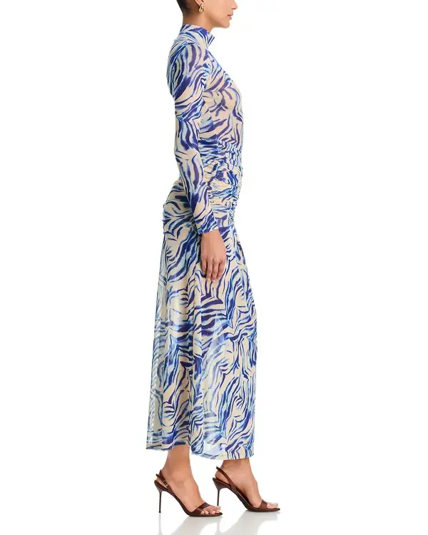NIGHTCAP Lace Drop Waist Maxi Dress - Zebra Blue