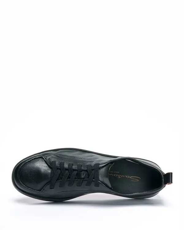 Santoni Lace-up Leather Sneakers - Black