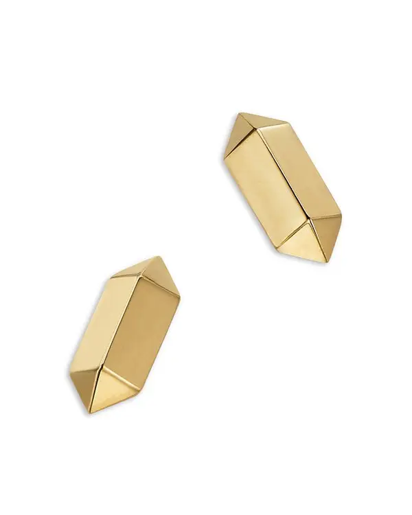 MOON & MEADOW 14k Yellow Hexagon Stud Earrings - Gold