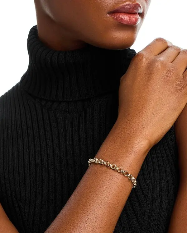 Bloomingdale'S 14k Yellow Rolo Link Bracelet