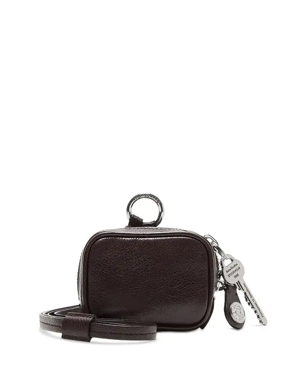 Acne Studios Camero Clip Leather Pouch - Chocolate