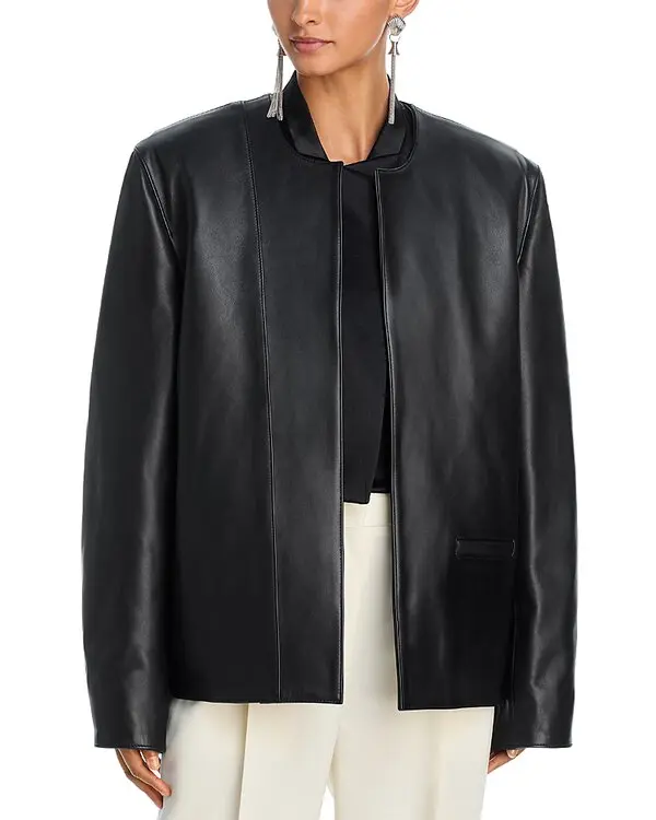 TOTEME Leather Biker Jacket - Black