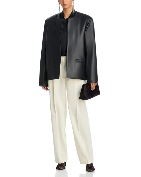 TOTEME Leather Biker Jacket - Black
