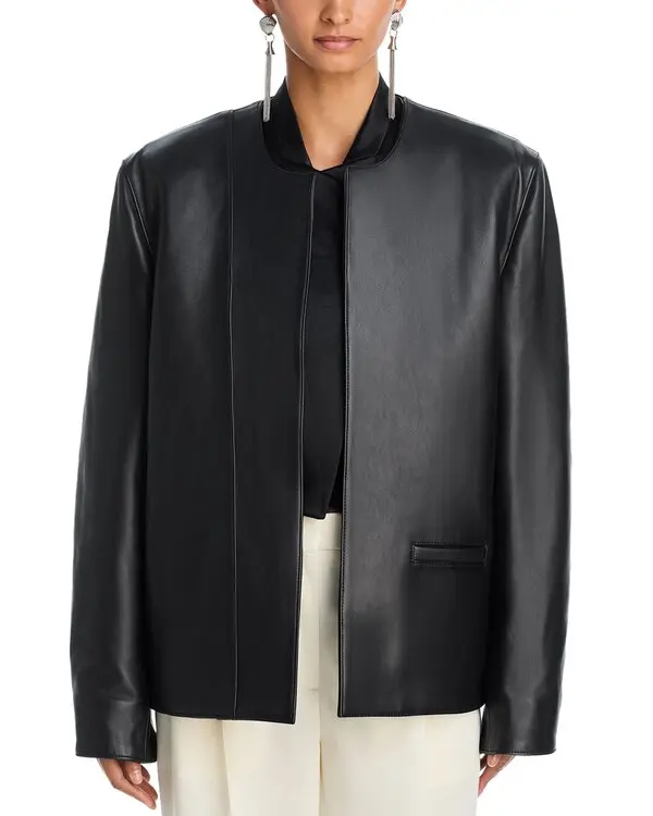 TOTEME Leather Biker Jacket - Black