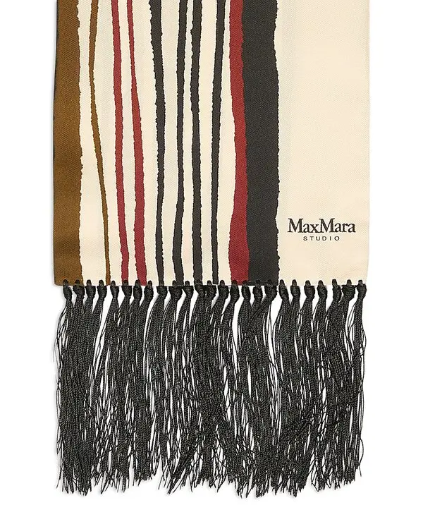 Max Mara Mstattore Striped Silk Scarf - Turtledove