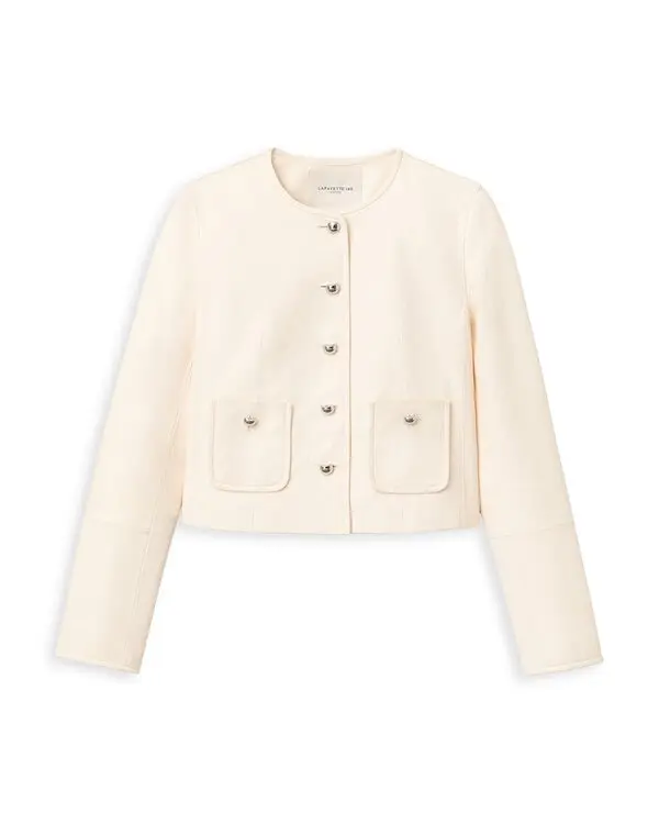 Lafayette 148 New York Patch Pocket Leather Jacket