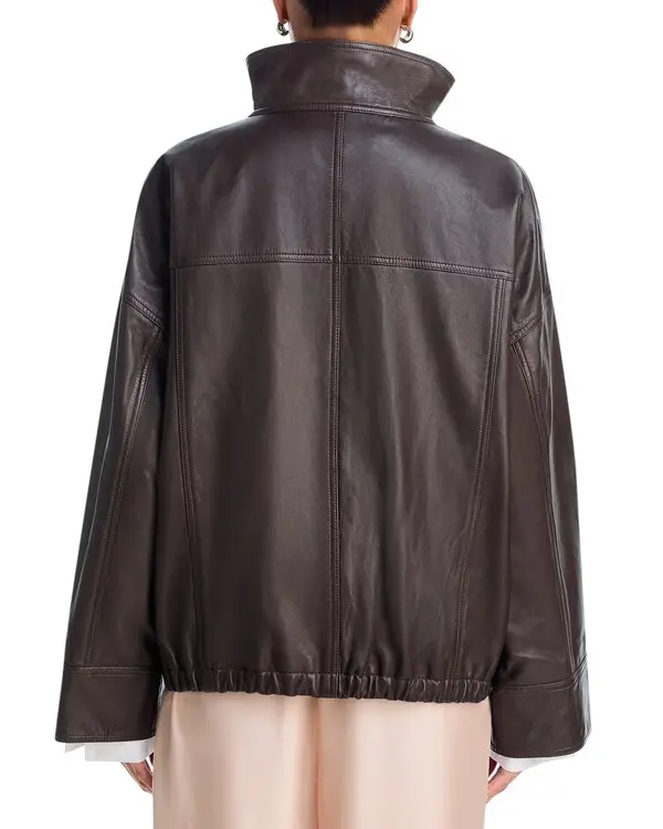 RÓHE Leather Jacket - Dark Brown