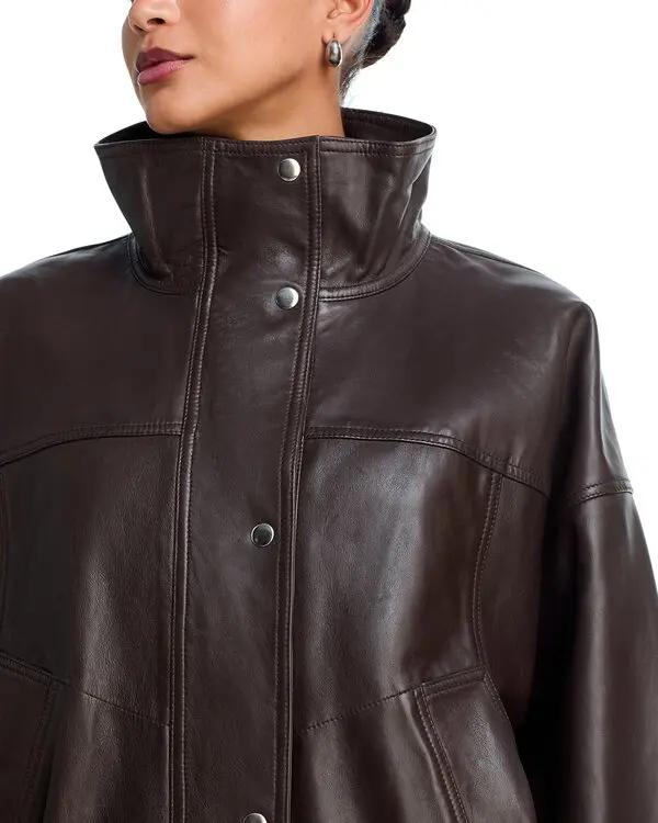 RÓHE Leather Jacket - Dark Brown