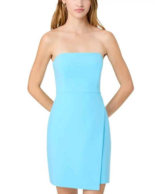 French Connection Whisper Strapless Slit Mini Dress - Blue Lagoon