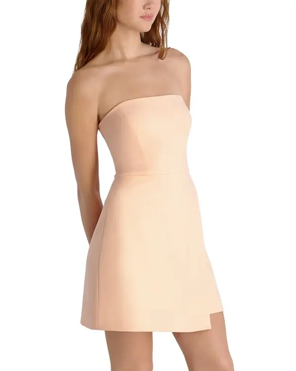 French Connection Whisper Strapless Slit Mini Dress - Peach Fizz