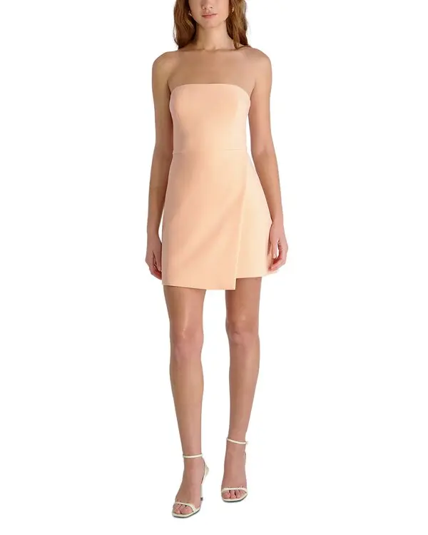 French Connection Whisper Strapless Slit Mini Dress - Peach Fizz