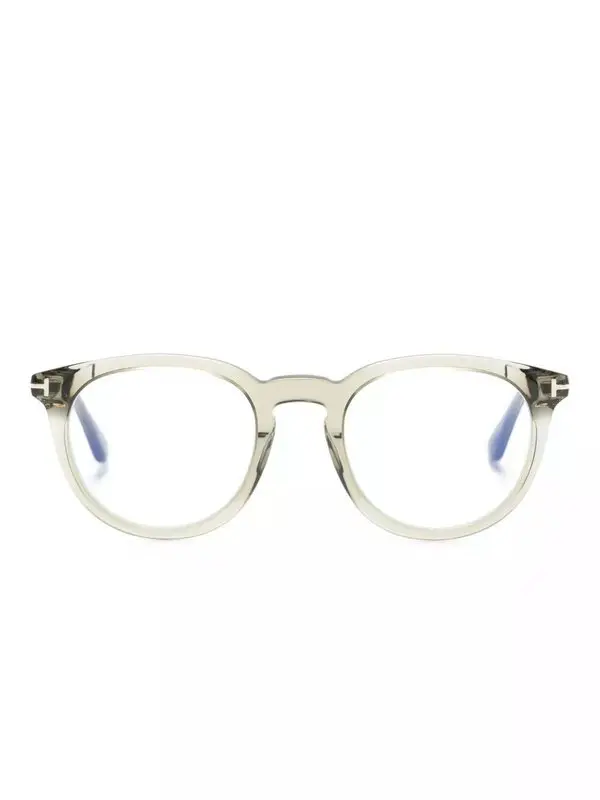 TOM FORD Logo-plaque Transparent Glasses - Grey