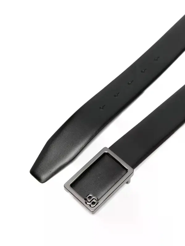 BOSS Intertwined Double-b Buckle Italian Leather Belt