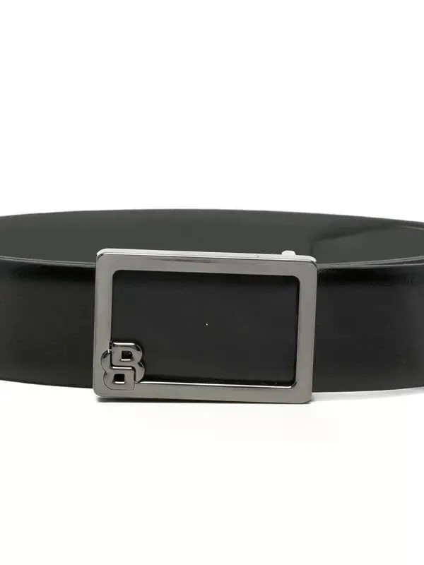 BOSS Intertwined Double-b Buckle Italian Leather Belt