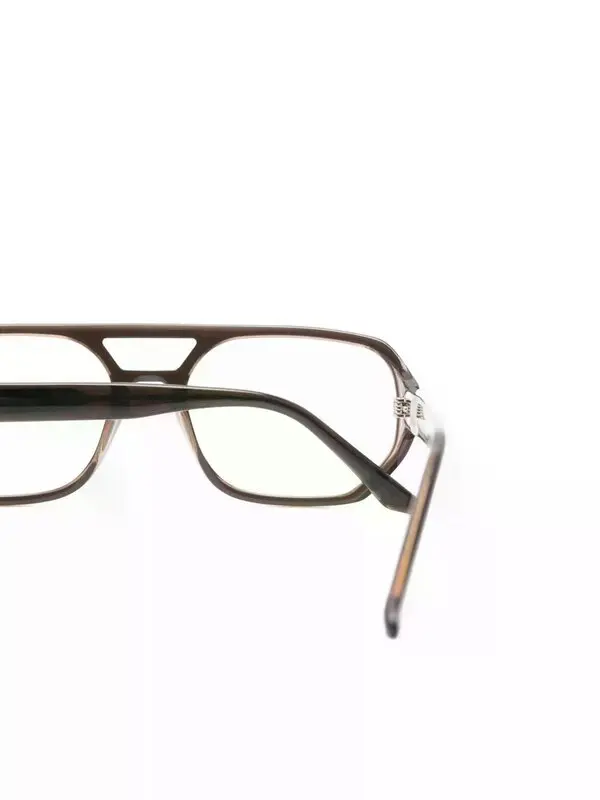 LESCA Fefe Double-bridge Eyeglasses - Brown