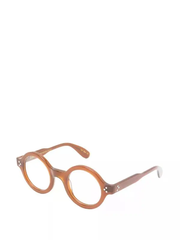 LESCA Saga Round-frame Sunglasses - Brown