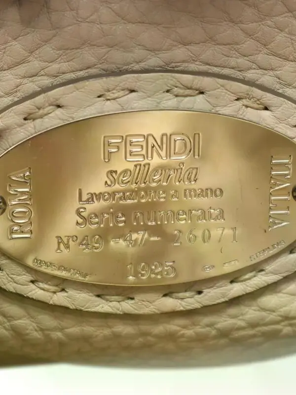 Fendi Medium Leather Selleria Peekaboo Iconic Satchel - Grey