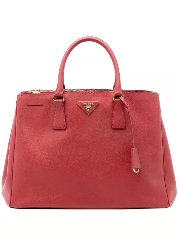 Prada Large Saffiano Lux Galleria Double Zip Satchel 2010-2026 - Red