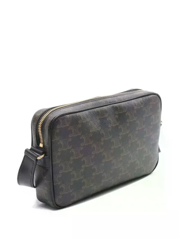 Celine 2021-2026 Medium Triomphe Coated Canvas Messenger Bag - Black