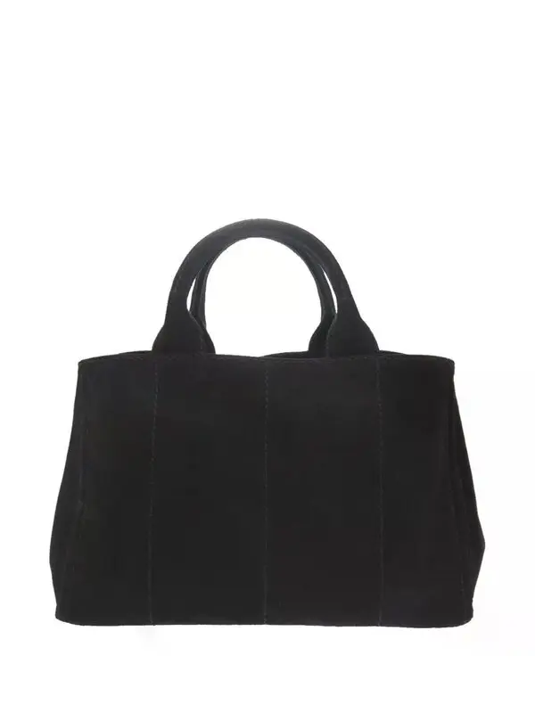 Prada Canvas Canapa Logo Satchel - Black
