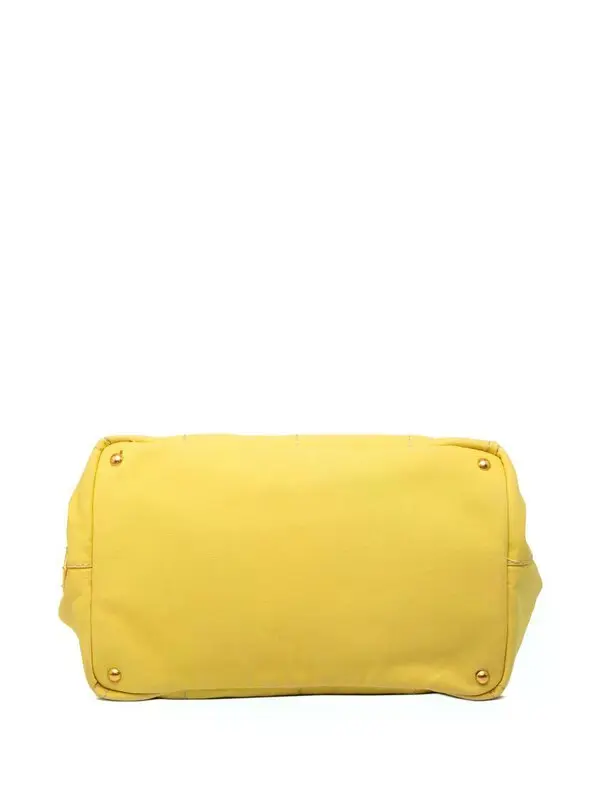 Prada Canvas Canapa Logo Satchel - Yellow