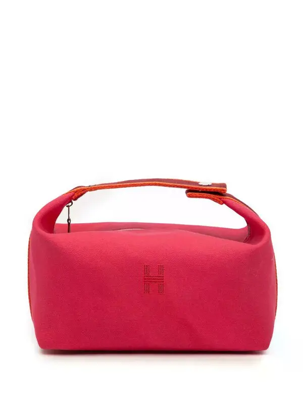 Hermès Large Toile Bride A Brac Case Vanity Bag - Pink