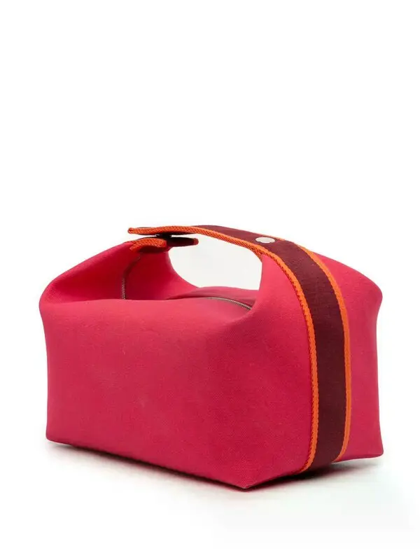 Hermès Large Toile Bride A Brac Case Vanity Bag - Pink
