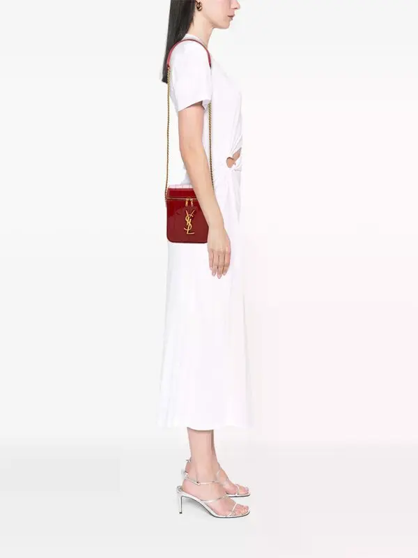 Saint Laurent 2019 Matelassé Patent Monogram Vicky Vanity Crossbody Bag
