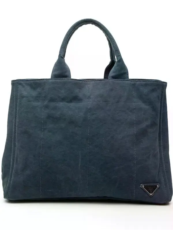 Prada 2013-2026 Denim Tote Bag - Blue