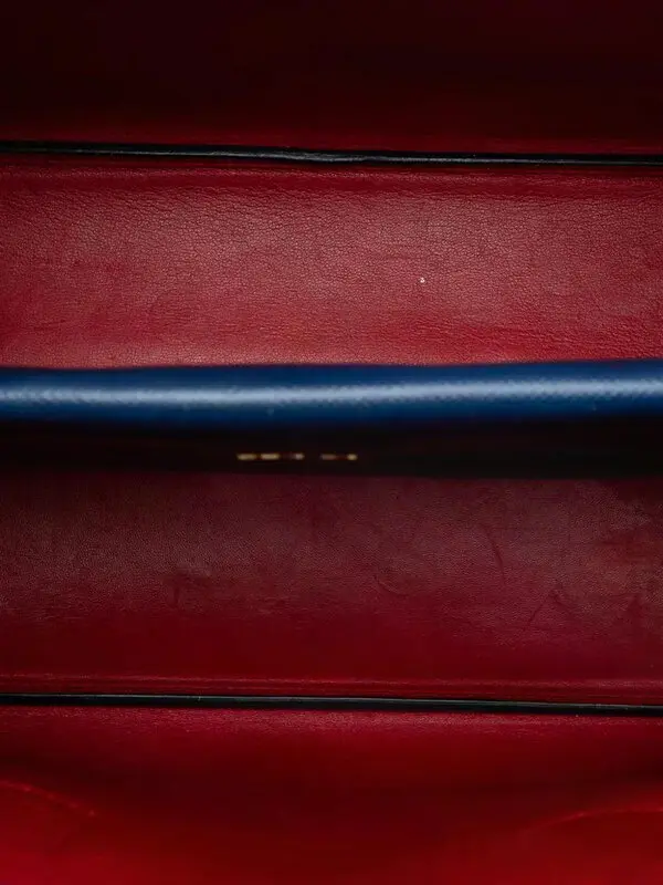 Prada Large Saffiano Cuir Double Satchel - Blue