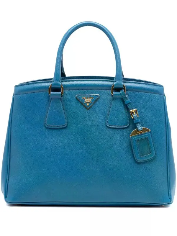 Prada Saffiano Lux Parabole Tote Bag - Blue